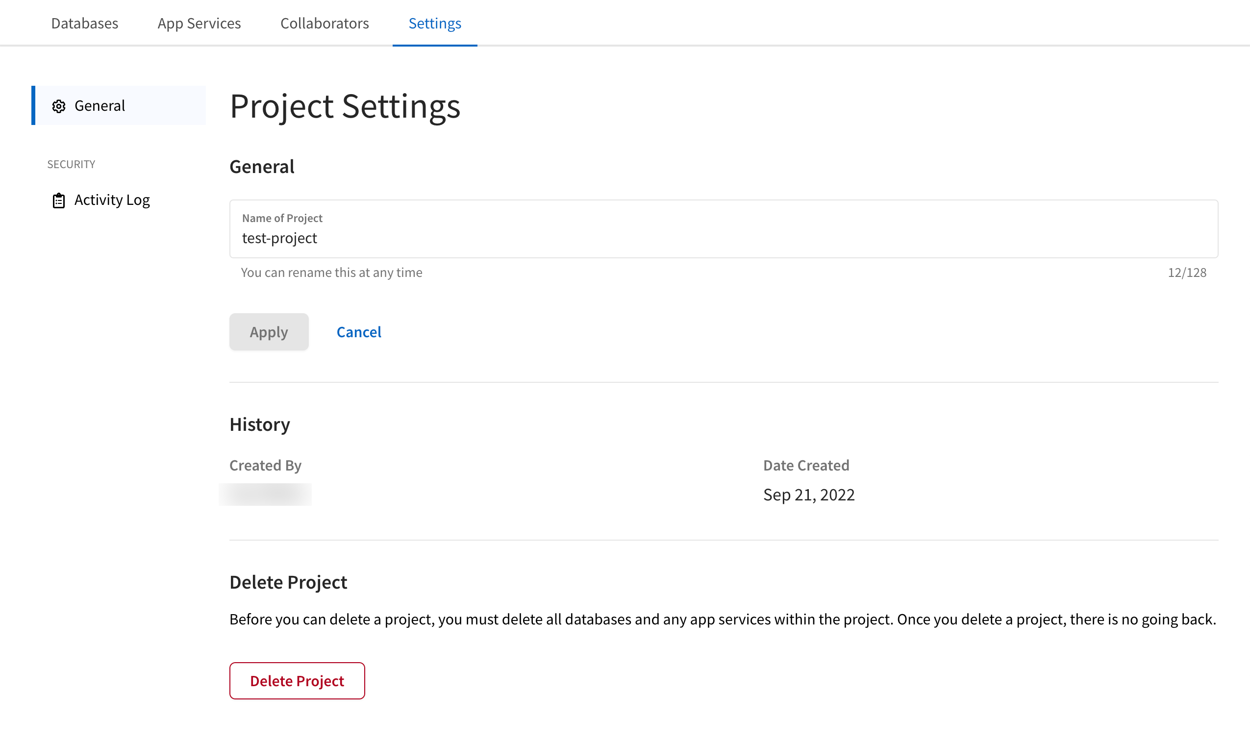 Manage Projects | Couchbase Docs